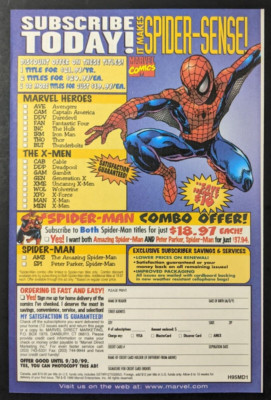 Spider-Man Subscription Form Print Ad Comic Poster Art PROMO Original ...