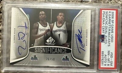 2006-07 SP Game Used Kevin Garnett/Rashad McCants Dual Auto #26/50 PSA ...