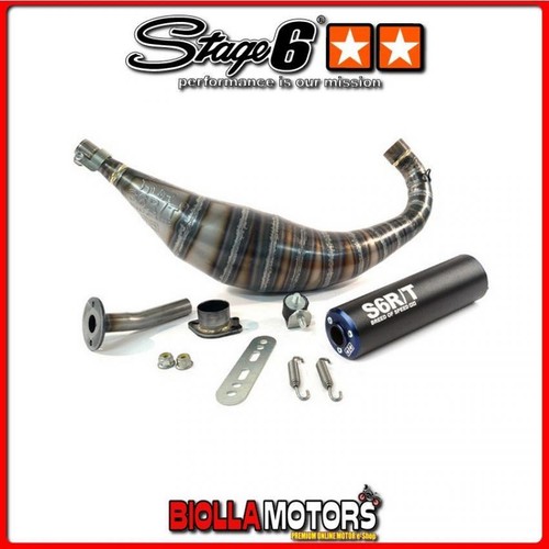 S6-96193951/BL EXHAUST Stage6 R/T 90 - 100cc CNC Blu / Nero DERBI senda ...