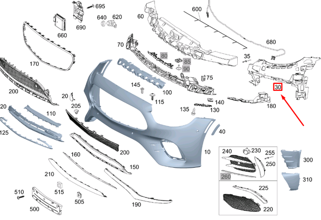 MERCEDES-BENZ E C238 Front Left Bumper Basic Carrier A2138857104 ...