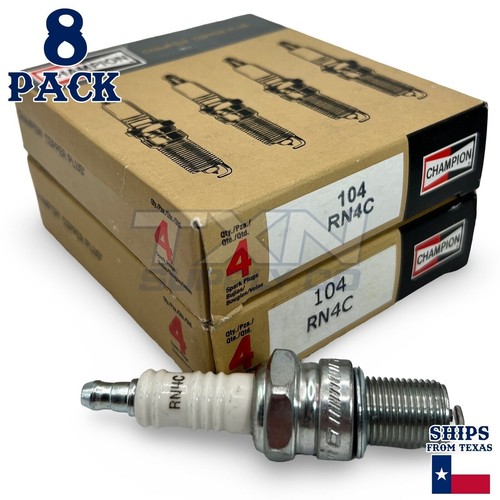 Champion 104 Copper Plus Spark Plug RN4C - 8 Pack | eBay