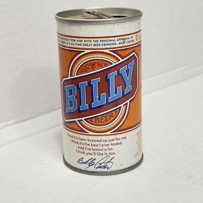 Vintage Billy Carter Beer 12oz Straight Steel Can Cold Spring Brewing ...