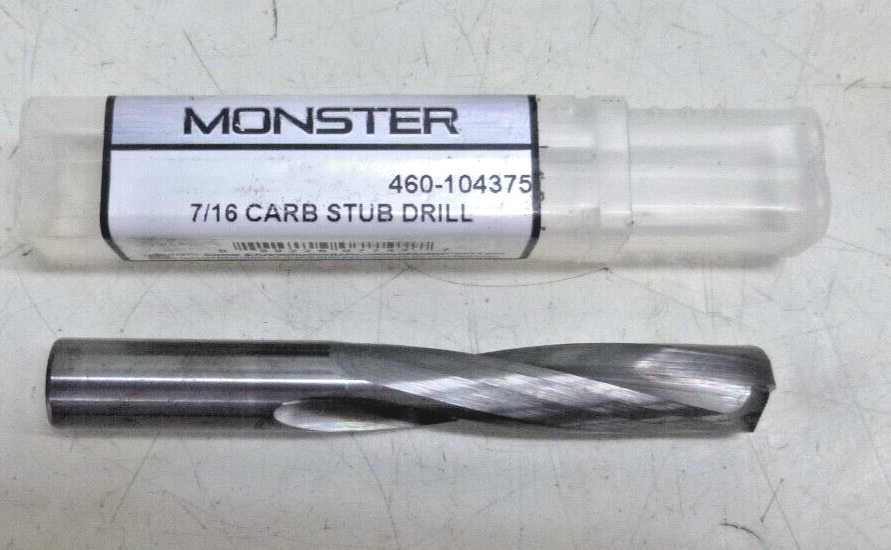 NEW MONSTER, Screw Machine Drill Bit: CARBIDE, 7/16", 3 7/16" OAL, 460 ...