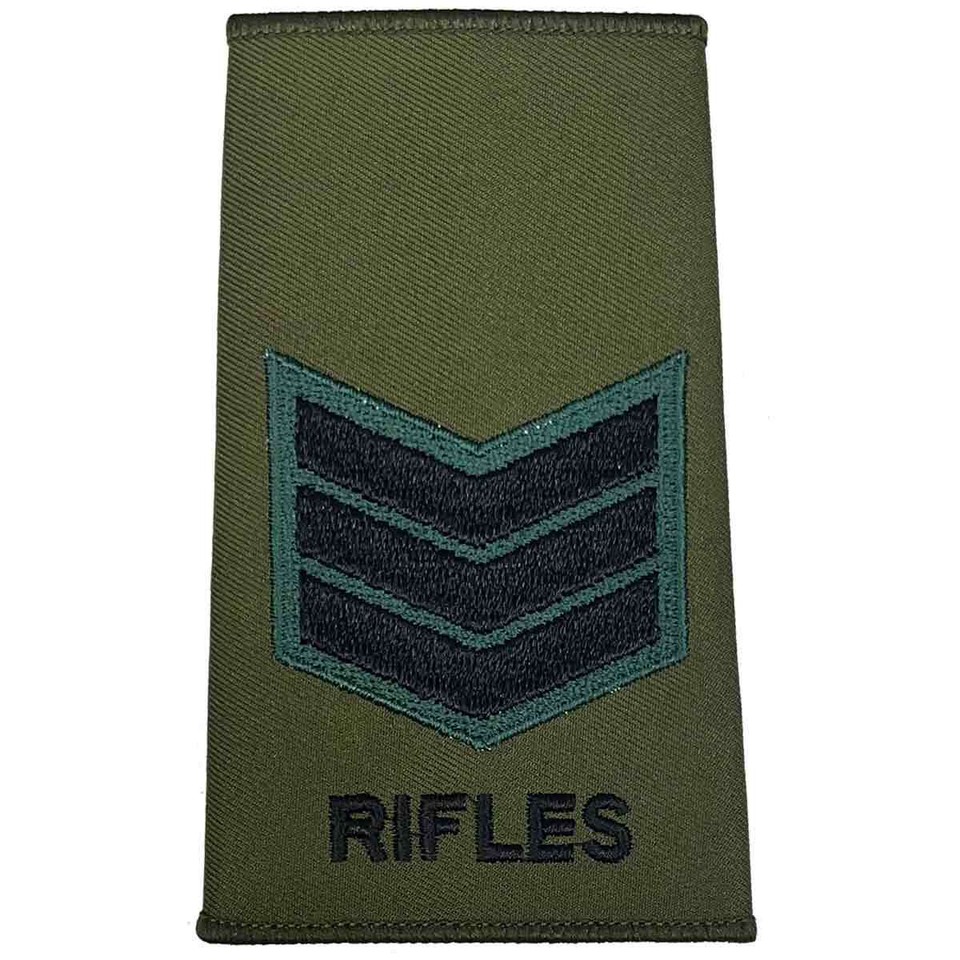 Rifles Olive Green Rank Slide (PAIR) - British Army Military | eBay