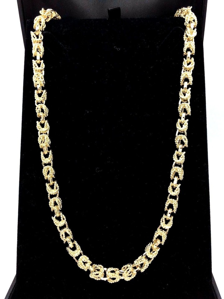 14k Yellow Gold Solid Turkish Link Chain Necklace 22" 7mm 75 grams | eBay