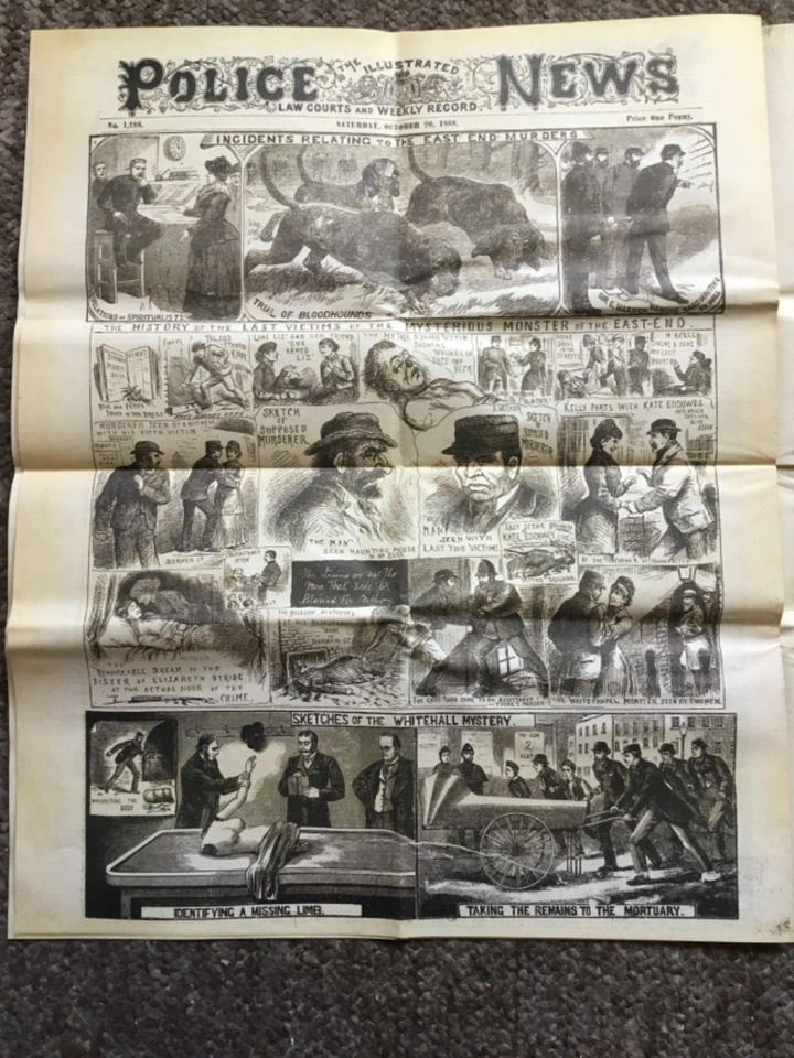JACK THE RIPPER 1888 POLICE NEWSPAPER *8 PAGES* & POLICE WITNESS ...