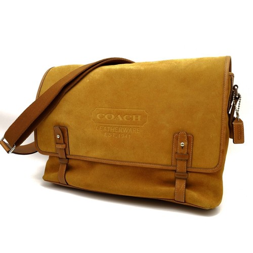 Free COACH Old Coach Men s Shoulder Bag Suede Messenger 5889 Camel | eBay