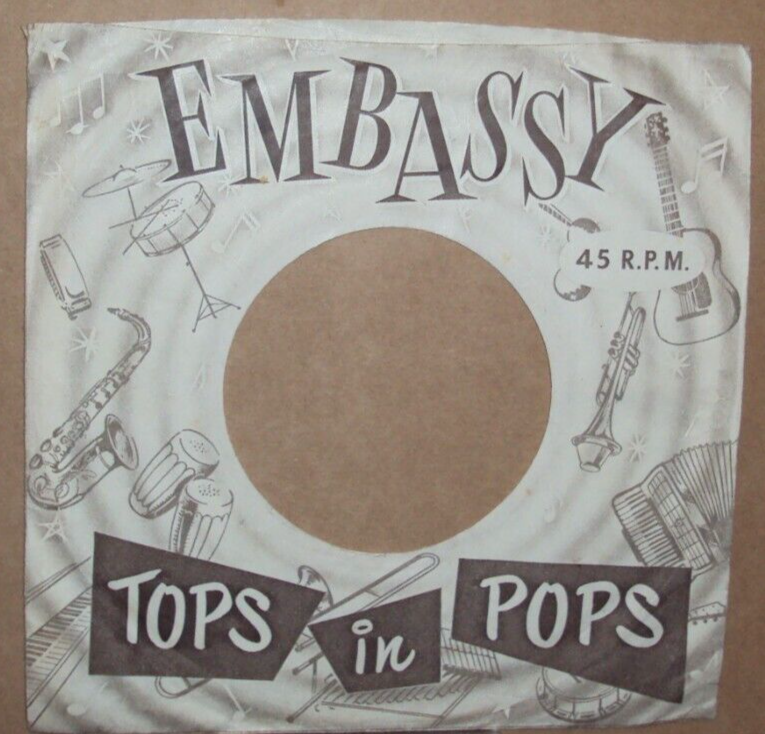 "Embassy","Company Sleeve","Original","45rpm","7inch","Record,"Vintage ...