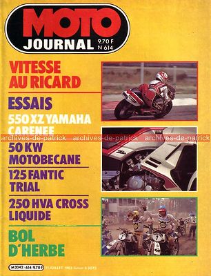 MOTO JOURNAL 614 Essai YAMAHA ZX 550 S MOTOBECANE 50 KW FANTIC 125 ...