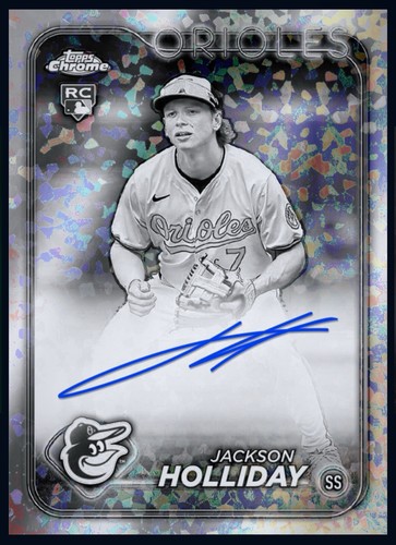 2024 Topps Chrome Update Jackson Holliday Rookie Auto B&W Mini Diamond ...