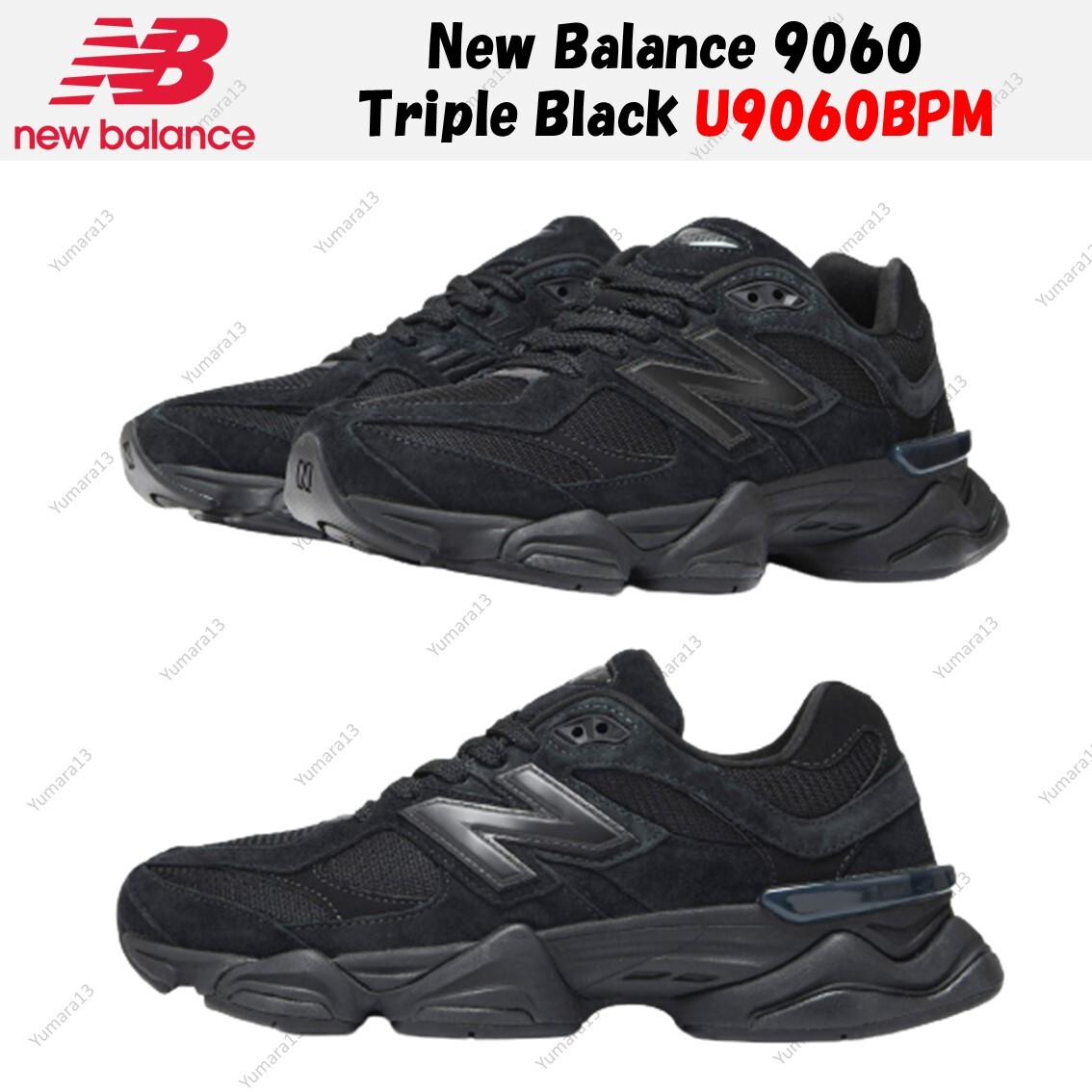 New Balance 9060 Triple Black U9060BPM Size US Men's 4-14 Brand New | eBay