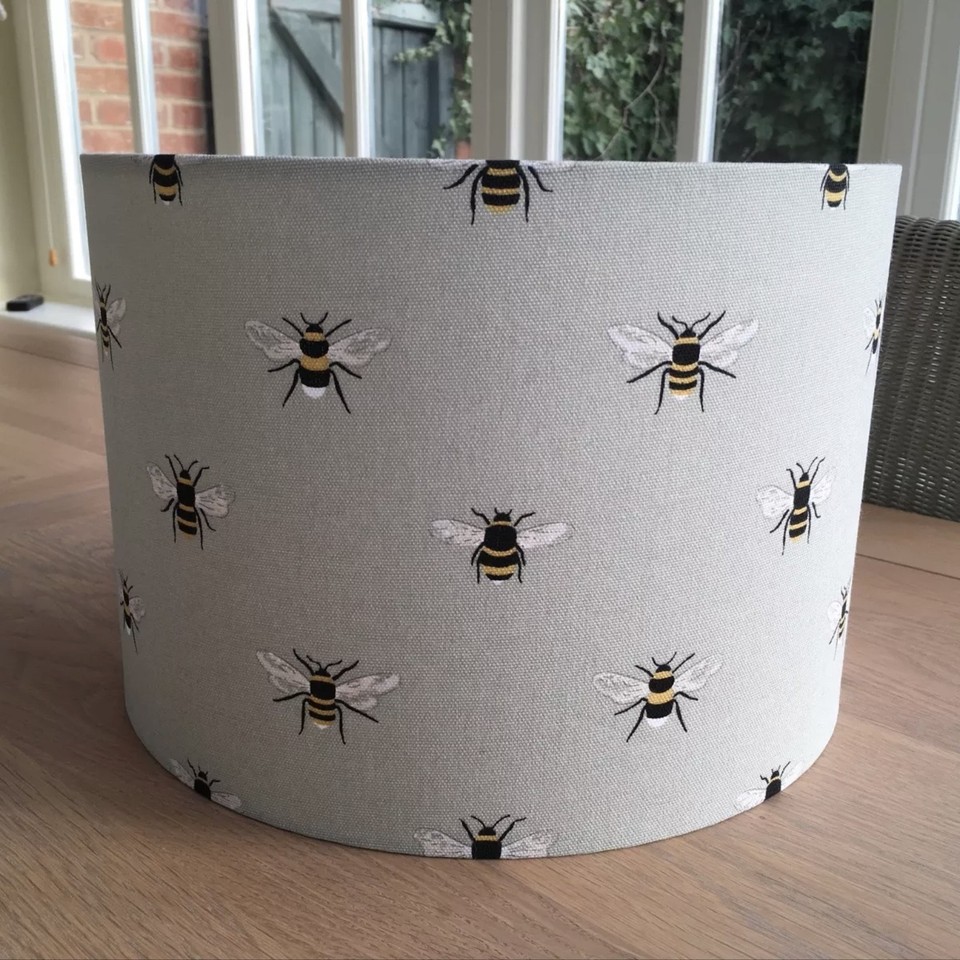 Bee Lamp Shade with Sophie Allport Bumble Bees Fabric, Pale Green ...