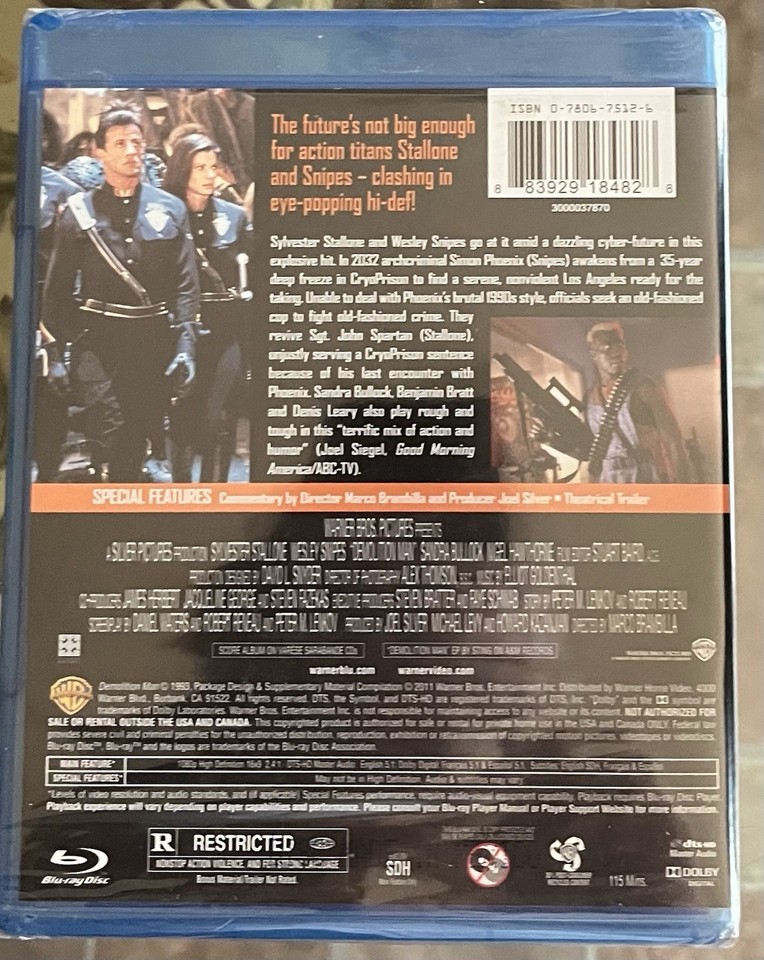 DEMOLITION MAN (1993) Stallone, Snipes, Bullock BLU-RAY | eBay