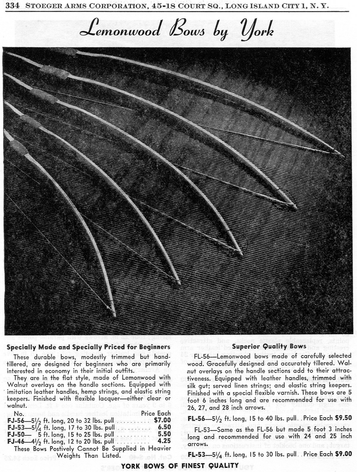 1954 Print Ad of York Beginner Lemonwood Bows | eBay