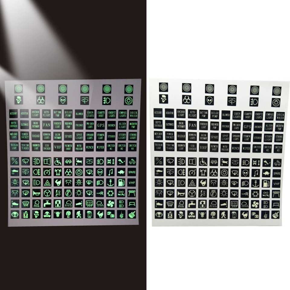 120Pcs Rocker Switch Label Decal Circuit Panel Sticker Marine Boat ...