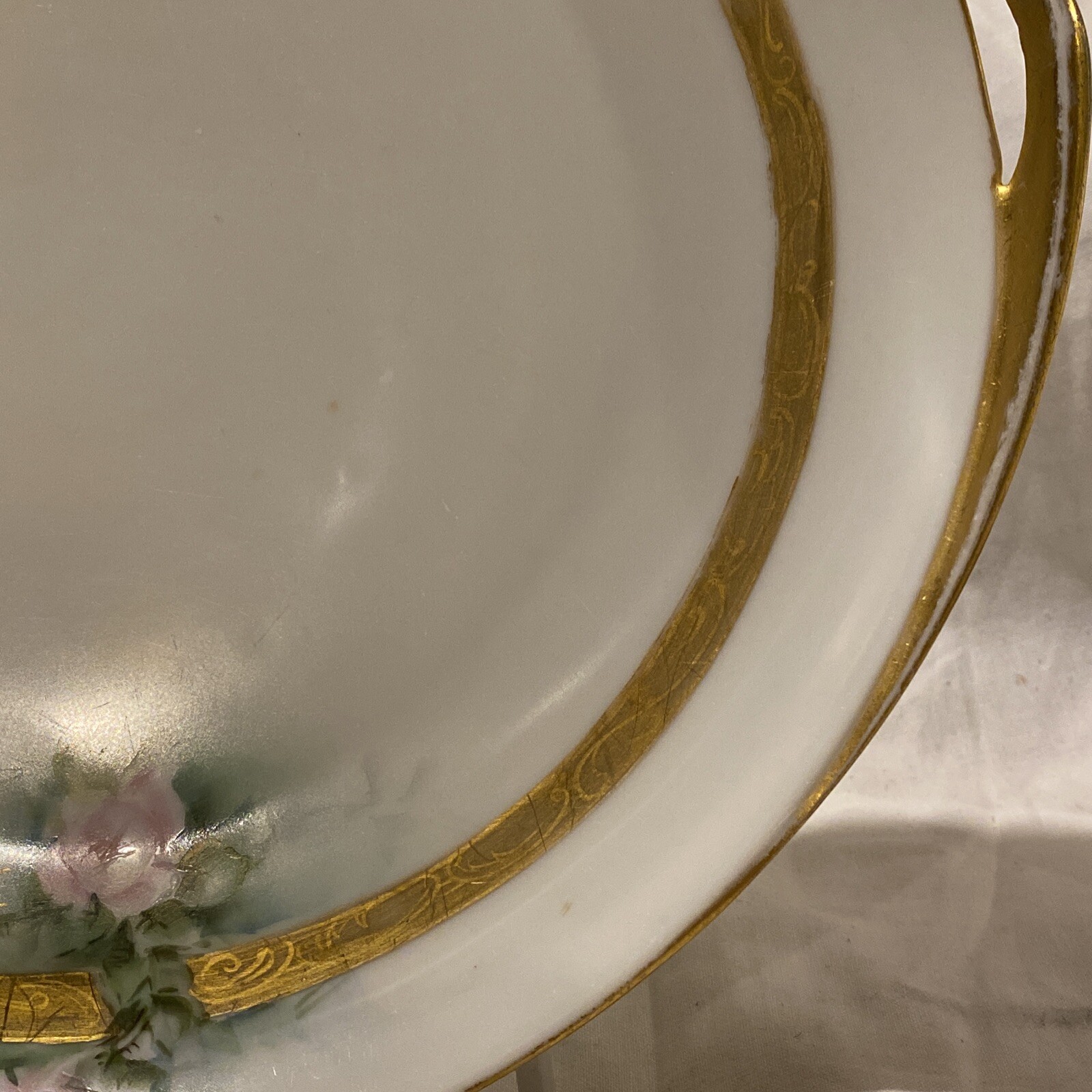 Rosenthal Selb Bavaria Donatello Cake Plate Pink Roses & Gold Trim ...