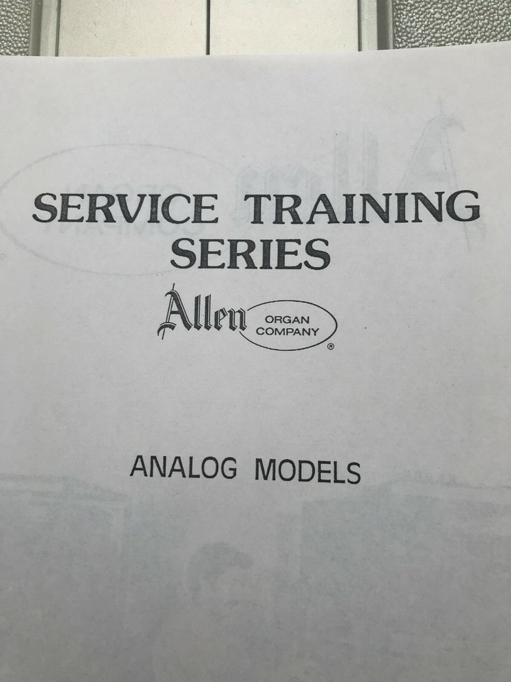 Allen Organ Analog Service Training Manual P/N 034-1008 - 100 pages | eBay