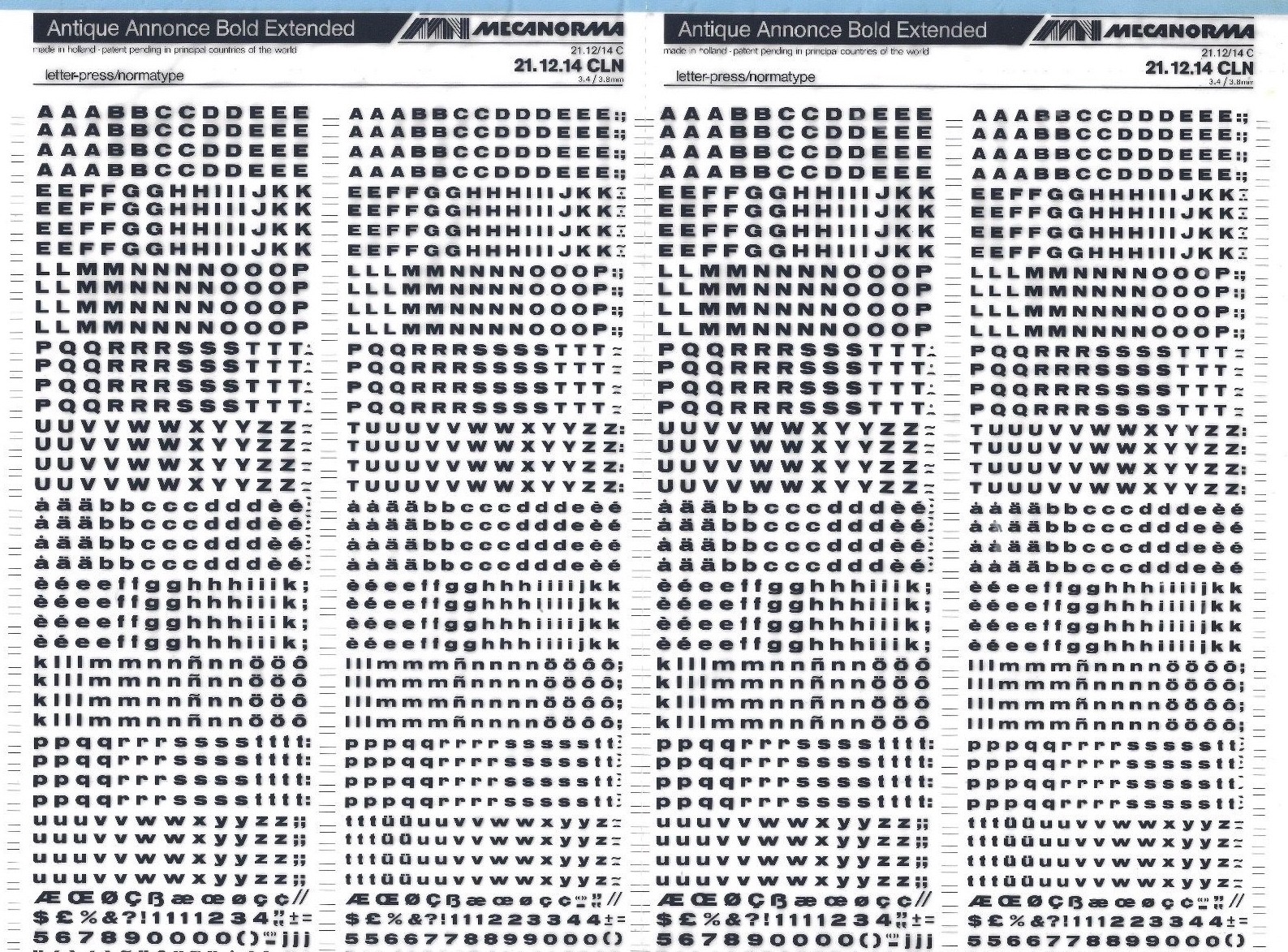 MECANORMA Transfers Lettering A3, #355 Fonts,Typo, ANTIQUE ANNONCE 3.4 ...