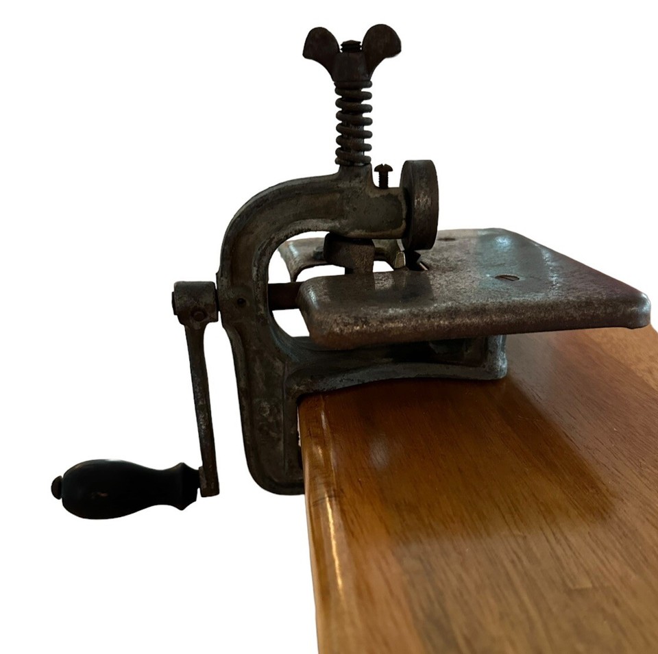 Rare Vintage Ideal Cast Iron Hand Crank Pinking Machine Fabric Cutter ...