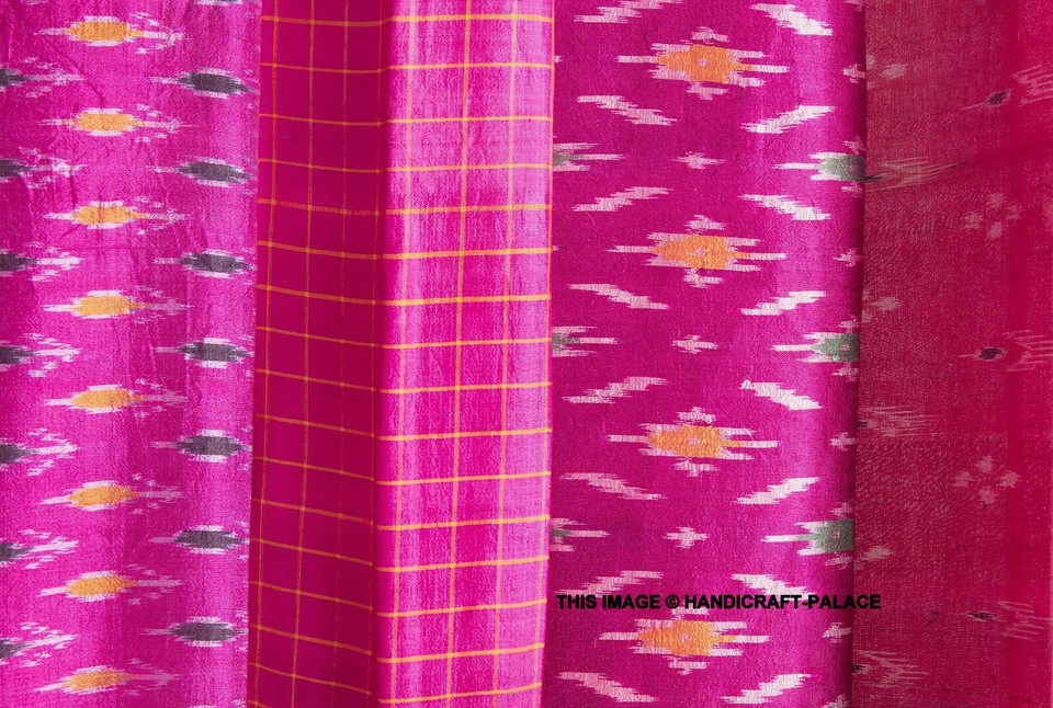 2 Pcs Indian Vintage Sari Patchwork Curtain Drape Window Decor Silk ...