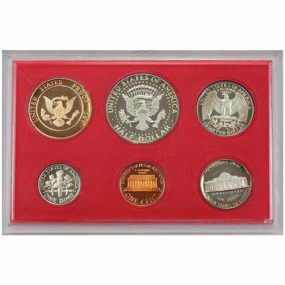 1982 Proof set CN-Clad Kennedy Half dollar Washington - (OGP) 5 coins ...