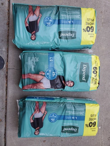 Depend Fresh Protection Incontinence Underwear Men Large 3pkgs of 28ct ...