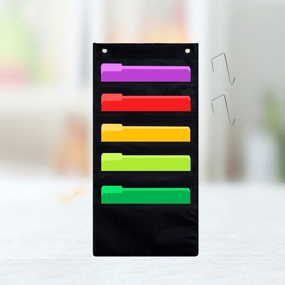 Oxford Cloth Hanging Bag Wall Storage Organizer Document Folder Holder ...