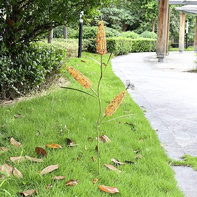 Metal Autumn Harvest Corn Stake Decoration, Decorative Yard Lawn Garden ...