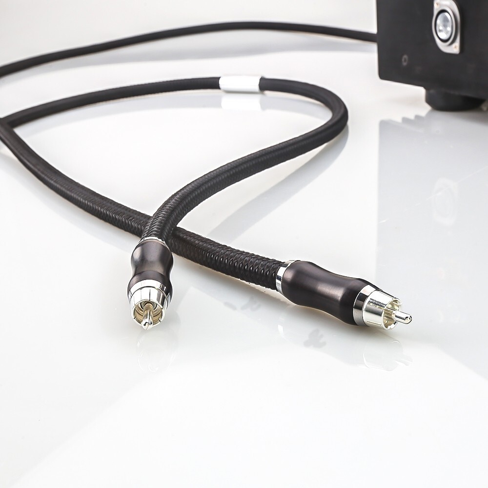 Pair Solid Pure Silver Conductor Wood RCA HiFi Audio Interconnect Cable ...