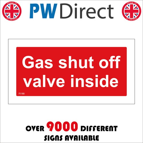 FI190 GAS SHUT OFF VALVE INSIDE SIGN CUPBOARD LOCATION ISOLATION SWITCH ...