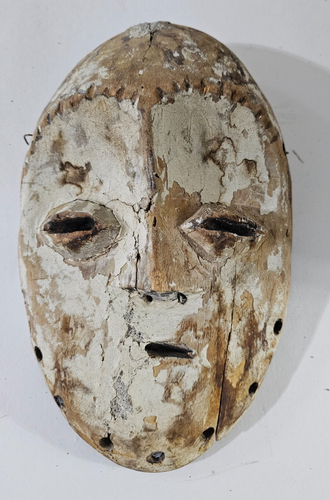 Vintage Wood African / Tribal Mask - Chippy White Paint - Pygmy? - 10 ...