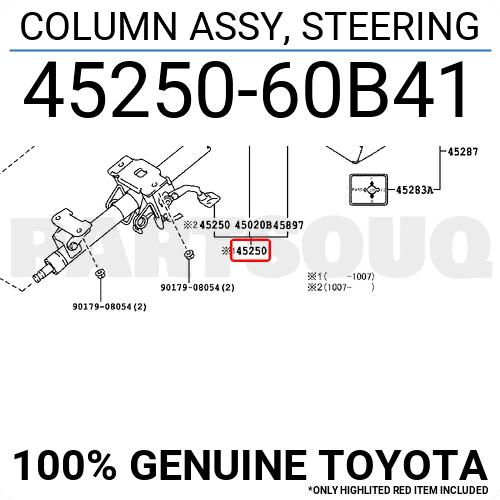 4525060B41 Genuine Toyota COLUMN ASSY, STEERING 45250-60B41 | eBay