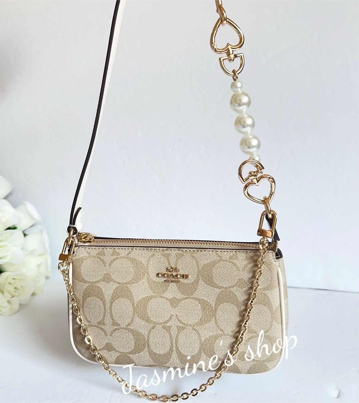 NWT Coach Nolita 19 In Signature Canvas CS442 + Free Pearl Chains | eBay