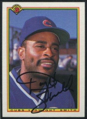 1990 Bowman #32 Dwight Smith Signed Autograph Chicago Cubs *26348* | eBay