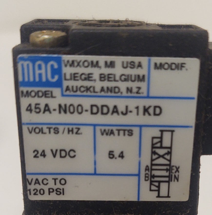 🔥 MAC 45A-N00-DDAJ-1KD SOLENOID VALVE 24VDC 5.4W 120PSI | eBay