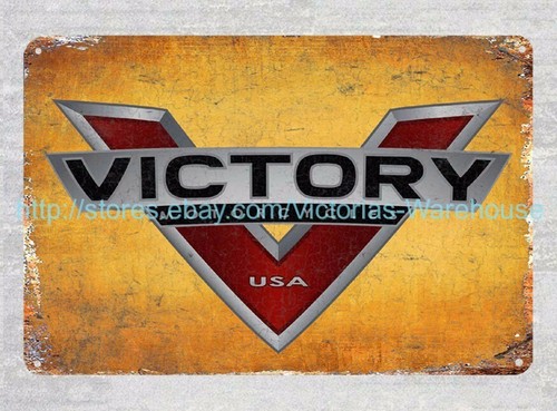 metal plaques online Victory Motorcycles auto shop man cave metal tin ...