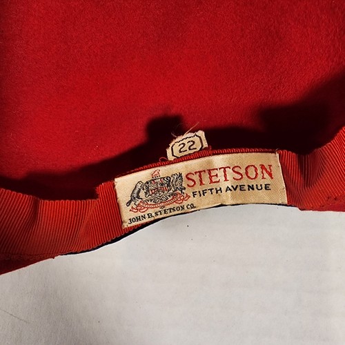 Vintage Women's Wool Red Stetson Cap With Veil And Velvet Ties Pinup | eBay