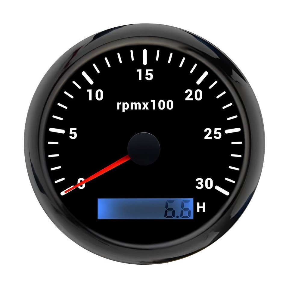 85mm Car Truck Tachometer Diesel Engine Tacho Gauge w/ LCD Hourmeter ...