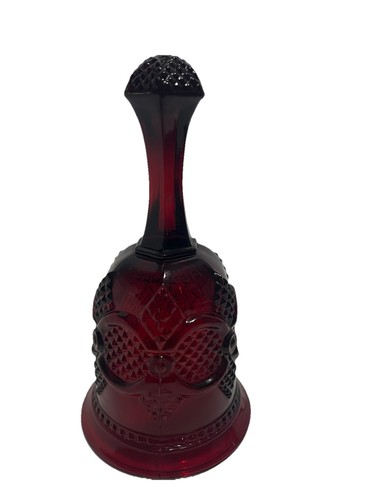 Vintage 1979 Avon Cape Cod Christmas Bell Ruby Red Glass 6.75” Hand ...