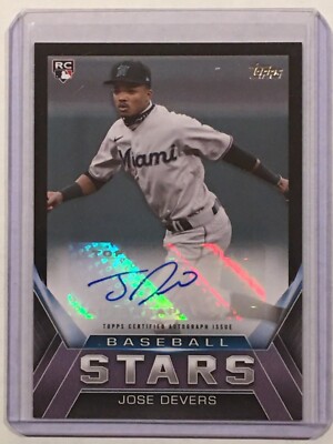 2021 Topps Baseball Update Jose Devers "Baseball Stars Auto" "Black ...