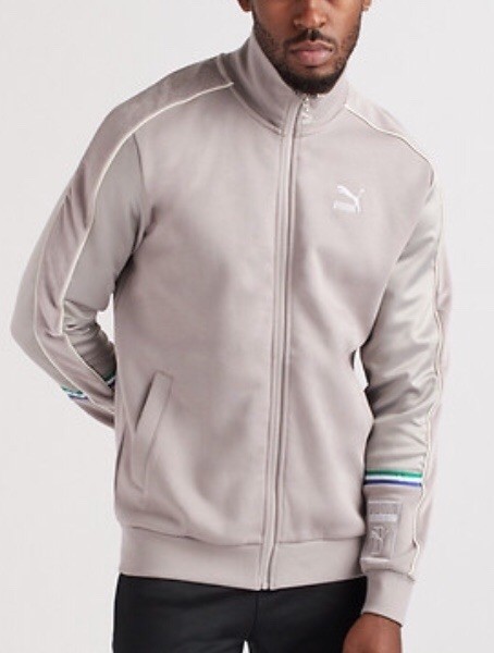 PUMA X BIG SEAN T7 FULL ZIPPER SATIN VELOUR LUXURIOUS LT GREY TRACK ...