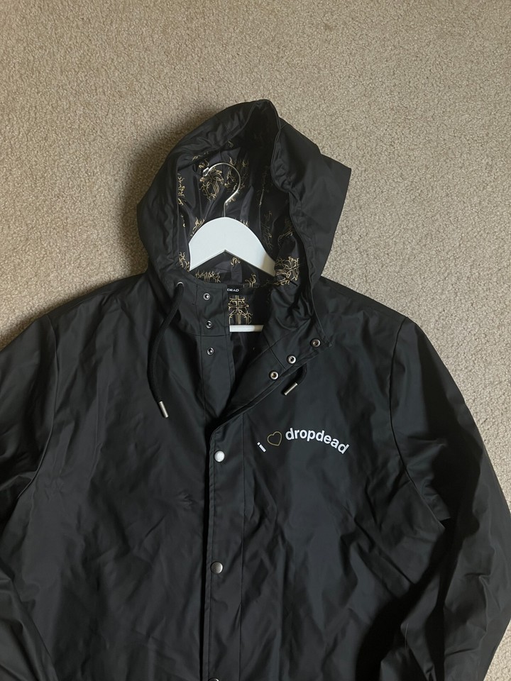 Drop Dead I Love Drop Dead Jacket Large Streetwear Rain Trench Coat ...