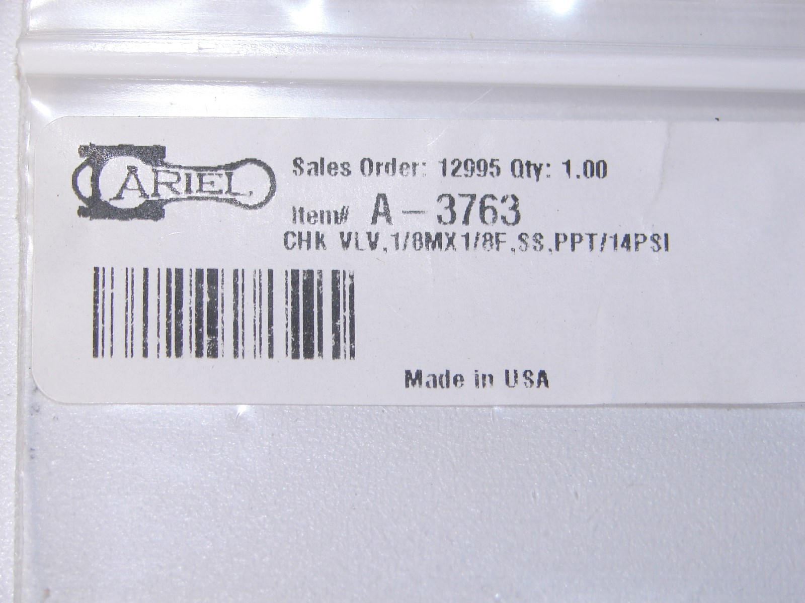 *NEW* Ariel A-3763 Check Valve | eBay