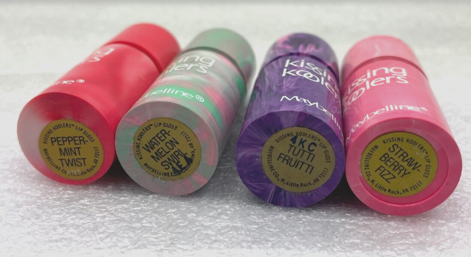 New 4 PC MAYBELLINE Kissing Koolers Flavored Lipgloss *RARE VINTAGE ...
