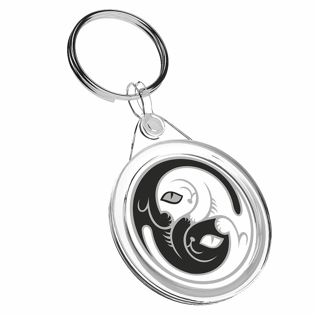 1 x Ying And Yang Cats Chinese - Keyring IR02 Mum Dad Kids Birthday ...