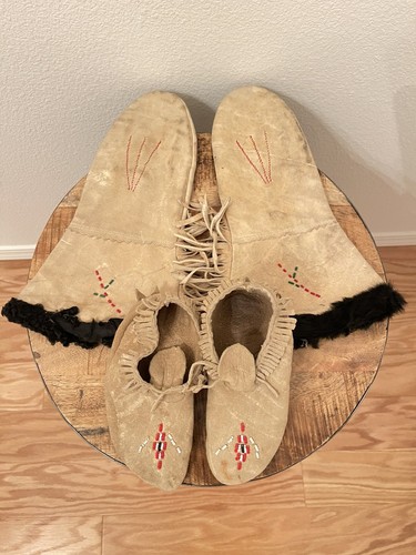 Vintage 1930’s-40’s Inuit First Nation Leather Mittens & Children’s ...