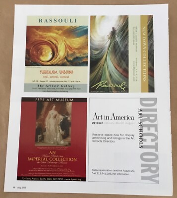 Freydoon Rassouli Artists' gallery exhibition print ad 2003 vintage ...