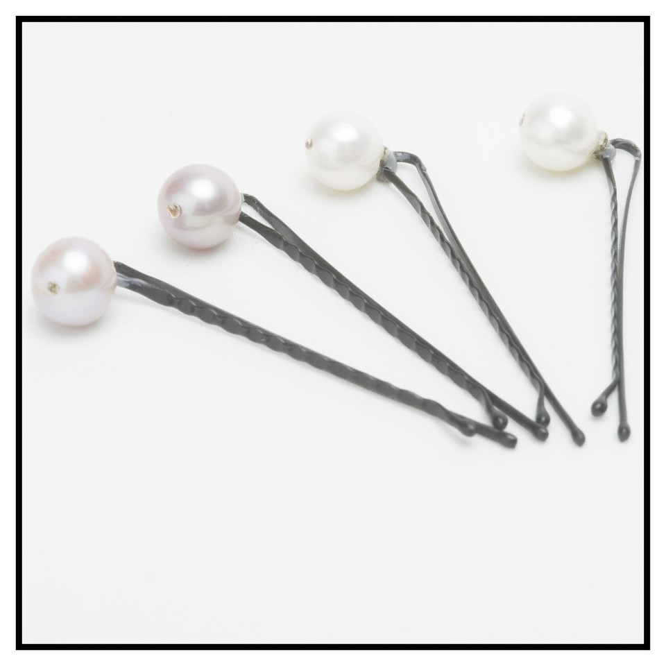 Genuine Freshwater Pearl Bobby Pin Hair Pins Set of 2 White or Pink ...
