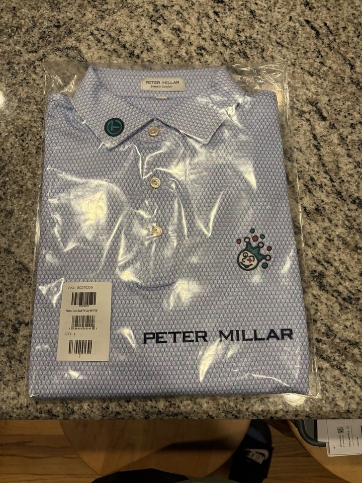 New Scotty Cameron Golf Polo Peter Millar Geo Skulls Jackpot Johnny Medium RARE | eBay