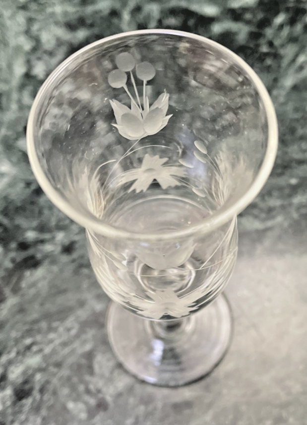 Romanian Crystal Decanter Frosted Leaf & Floral Wheel Cut 3 Matching ...
